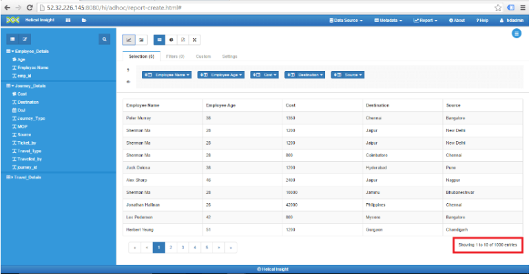 Defining Number Of Rows In A Single Page Of Tabular Report Helical Insight