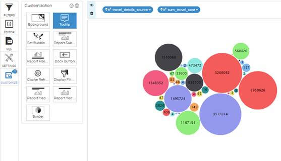 Customize Bubble Chart - Helical Insight