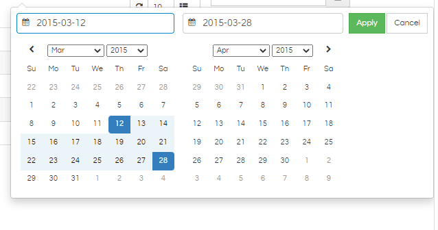 DATE RANGE PICKER - Helical Insight